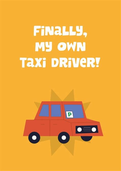 Cute Driving Test Card Finally My Own Taxi Driver Thortful