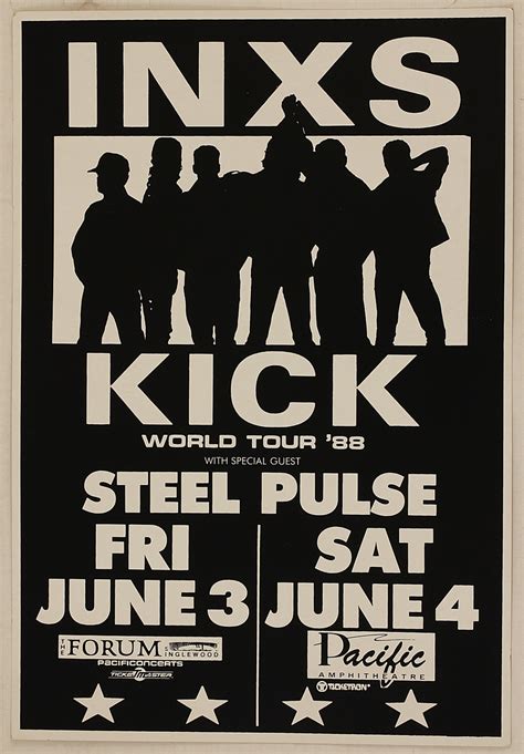 Lot Detail Inxs Original 1988 Kick World Tour Concert Poster