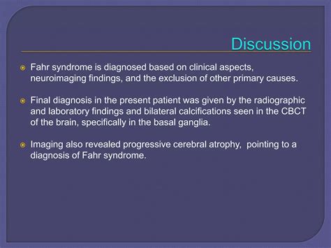 Fahr Syndrome A Rare Case Report Pptx