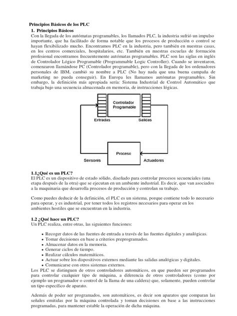 Principios Básicos De Los Plc Pdf Controlador Lógico Programable Memoria Del Ordenador