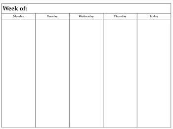 5 Day Calendar Freebie By Teaching With Miss Hope Tpt