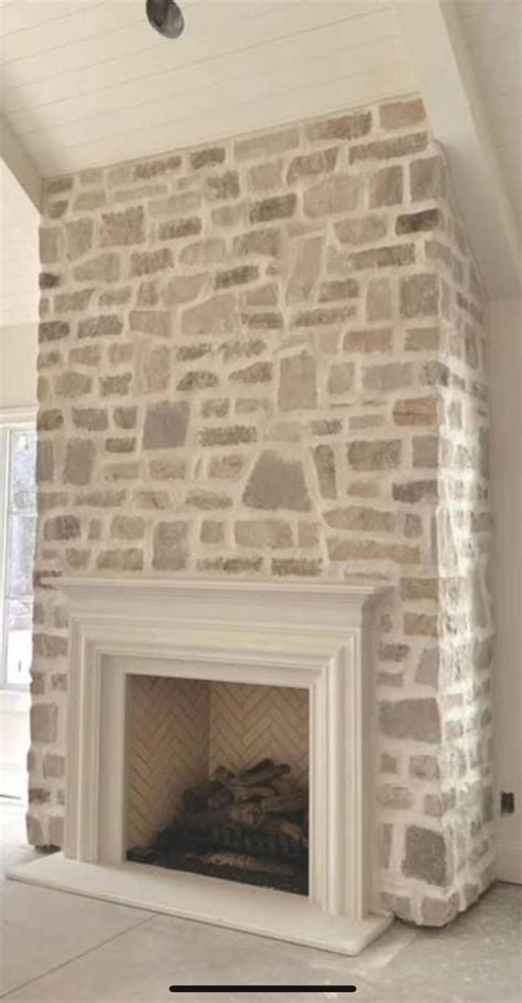 Lighten Stone Fireplace Washed Stone Fireplace Fireplace Rock