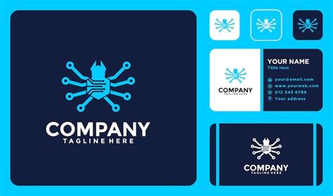 Premium Vector Spider Tech Logo With Business Card Design