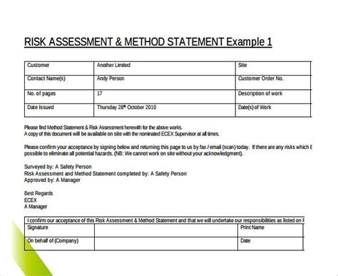 Method Statement Templates Artofit