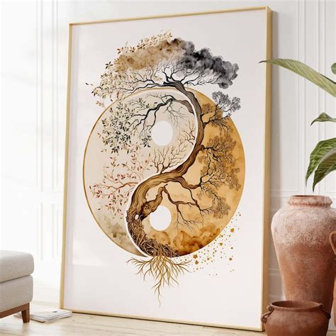 Yin Yang Wall Art Etsy