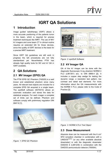 igrt qa solutions 1 introduction ptw