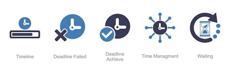 Premium Vector A Set Of 5 Mix Icons As Timeline Deadline Failed