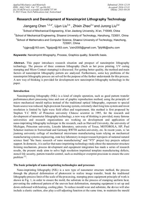 Research And Development Of Nanoimprint Lithography Technology