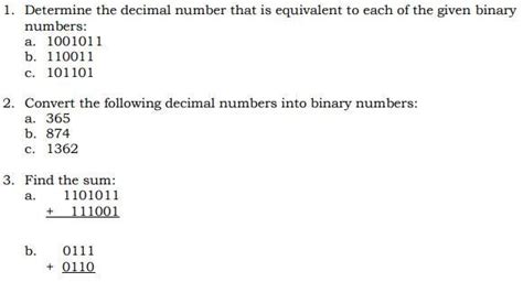 Solved 1 Determine The Decimal Number That Is E Solutioninn