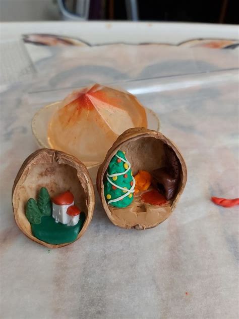 Polymer Clay In Walnut Shells By Kelly Lee Knight Walnut Shell Crafts