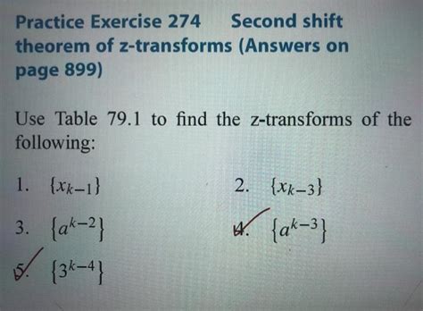 solved practice exercise 274 second shift theorem of