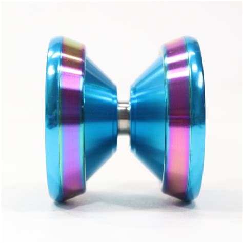 Yoyofactory Iq Yo Yo Wide Bi Metal Performer Yoyo Aqua With Rainbow