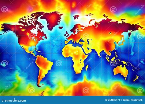 Global Temperature Map Hot Zones World Map Data Visualization