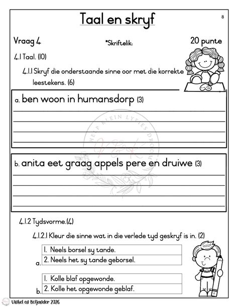 Graad 2 Afrikaans Huistaal Formele Assesserings Taak Kwartaal 1 2026