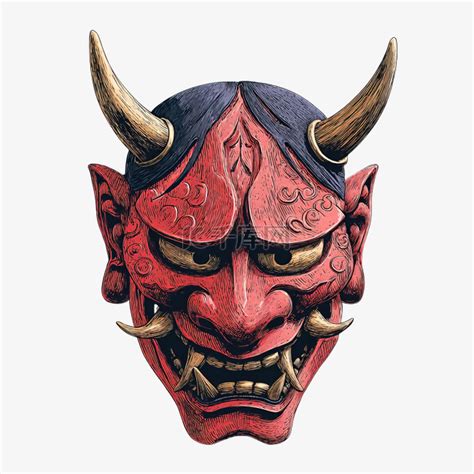 日本鬼面具插图素材图片免费下载 千库网