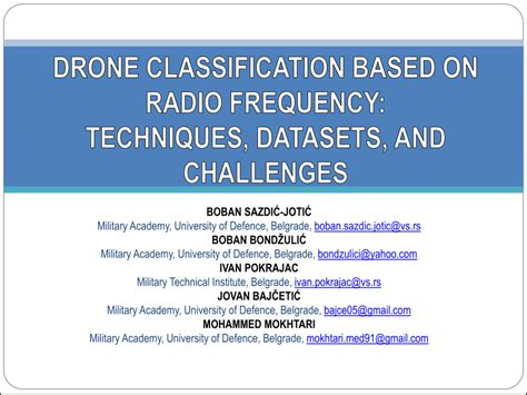 Pdf Presentation For Drone Classification Based On Radio Frequency
