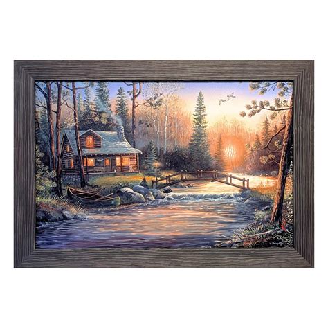 Cabin Framed Wall Art Set Terry Doughty Rustic Barnwood Frames Etsy