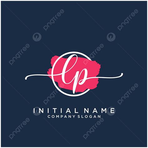 Handwritten Logo Design With Brush Circle For Lp Initials Vector Letter Sign Initials Png And