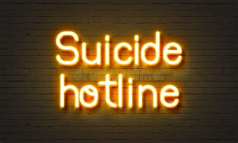 Hotline Neon Icon Illuminating A Brick Wall With Blue And Pink Glowing