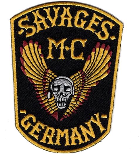 Savages Mc Germany Embroidered Iron On Biker Patch