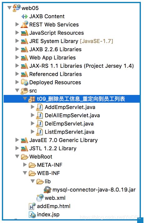 Java服务器端开发 Servlet：35、servlet使用jdbc访问数据库：删除个人、所有员工信息，重定向到员工列表调用service层相关方法删除指定id的职工 Csdn博客