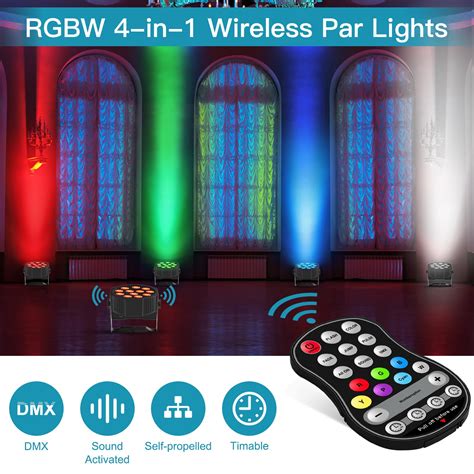 Rechargeable Par Lights Rgbw Led Uplights Battery