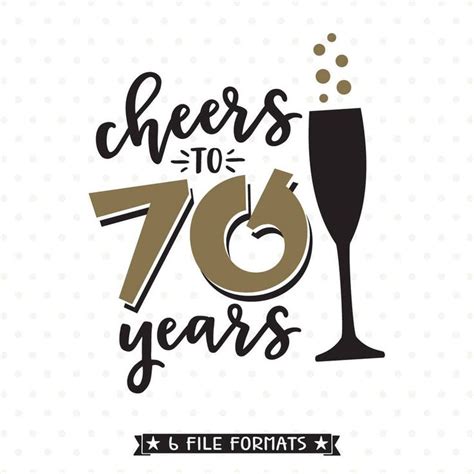 70e Verjaardag Svg Proost Op 70 Jaar Svg Bestand 70e Verjaardag Svg