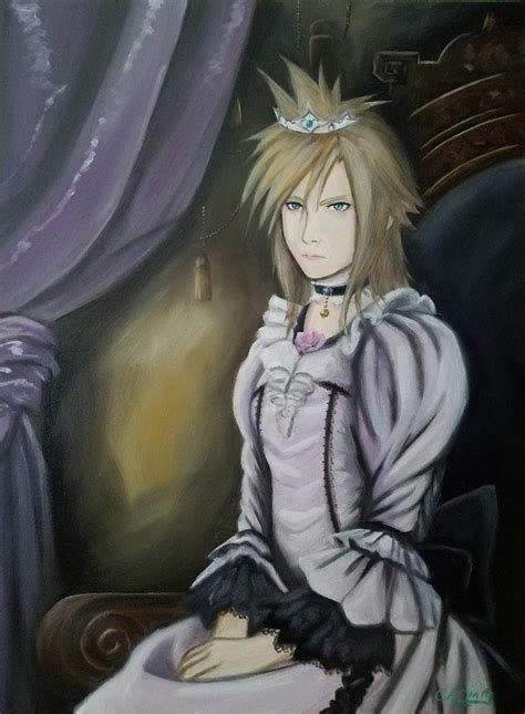 Cloud Strife In Dress Canvas Print Etsy