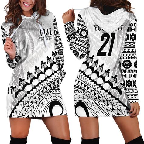 Custom Fiji Rugby Cibi Dance Hoodie Dress Create History World Cup