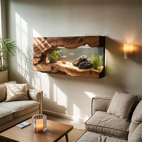 Wall Mounted Aquarium Frame For Living Room And Office Et Woodcrafts