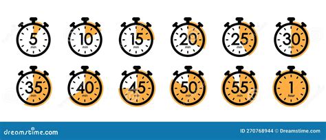 Set Of Timer Symbols Stopwatch Clock Timer Symbol Cooking Application Waiting Time Vector