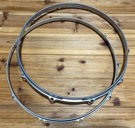 14 10 Hole Die Cast Snare Drum Hoops Satin Chrome Reverb