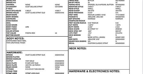 Deluxe Strat Spec Sheet Album On Imgur