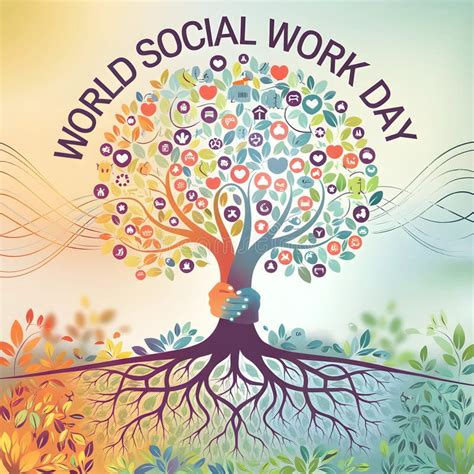 This Graphic Design Celebrates World Social Work Day Stock Illustration