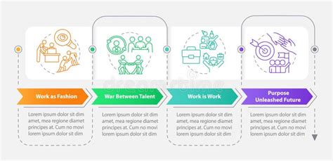 Worker Employer Relations Progress Rectangle Infographic Template Stock Vector Illustration Of