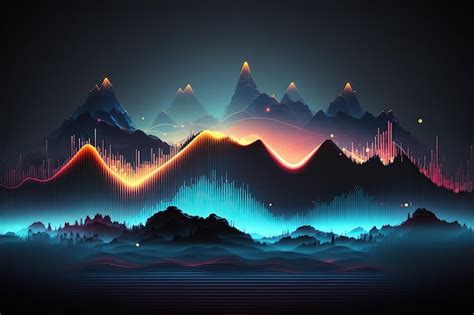 Premium Photo Abstract Landscape Sound Waves Frequency Audio Waveform Generative Ai