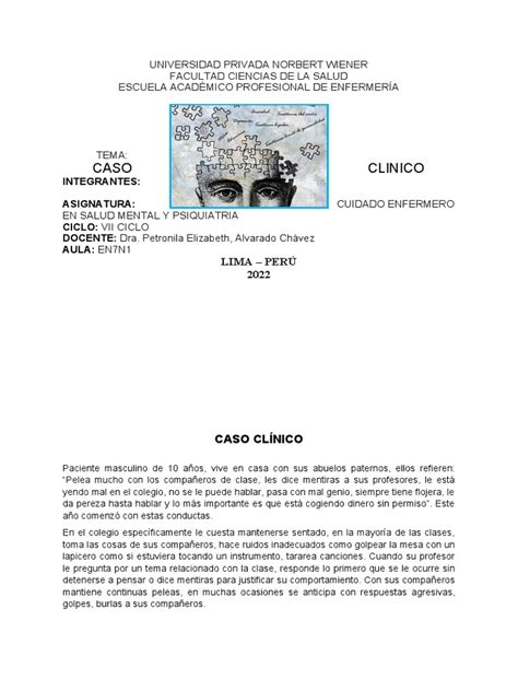 Caso Clinico Salud Mental Ejemplo Pdf Las Emociones Comportamiento