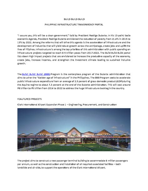 The Build Build Build Project Build Build Build Philippine Infrastructure Transparency Portal