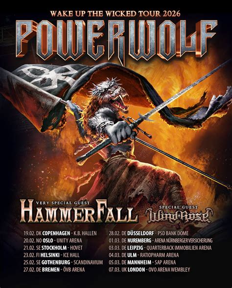 Powerwolf And Hammerfall Setlists Of The European Tour 2026