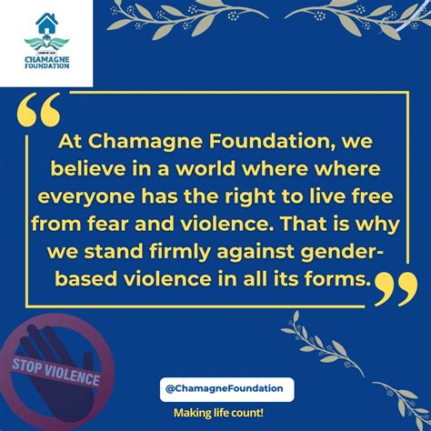 Chamagne Foundation On Linkedin Endgbv Chamagnecares Saferworldforall