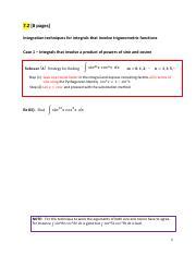 Notes Ch Trig Integral Methods Pdf Pages Integration Techniques For Integrals
