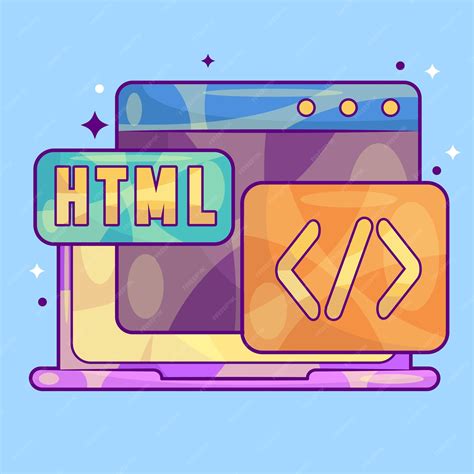 Premium Vector Laptop With Html Script Concept Vector