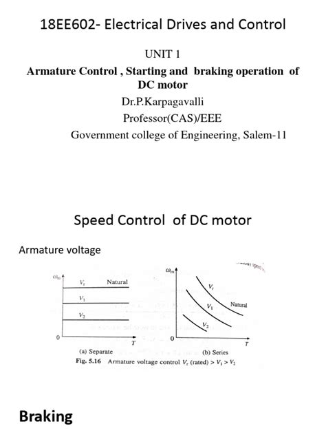 unit 1 lecture 2 armature voltage control starting and bracking