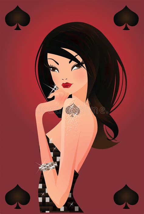 Playing Card Queen Of Hearts With A Heart In Hands Stock Vector