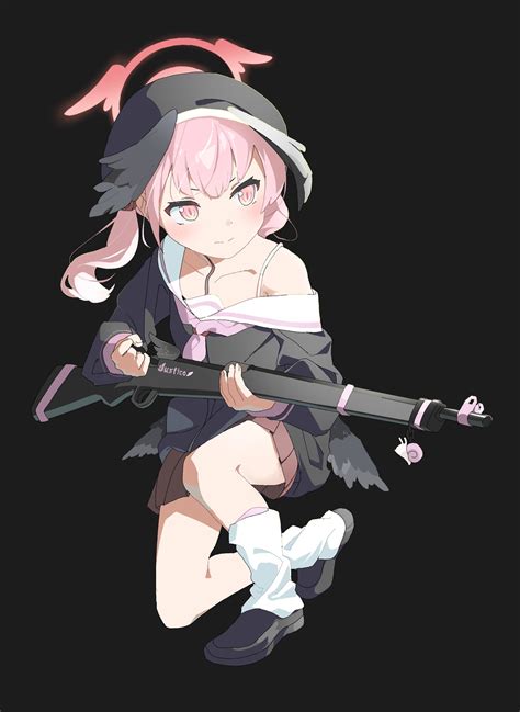 Fuyubone Koharu Blue Archive Blue Archive Highres 1girl Beret Black Background Black