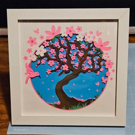 3d Cherry Blossom Shadow Box Spring Shadow Box Japanese Cherry Tree
