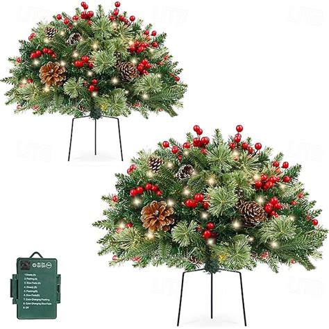 Christmas Tree Pre Lit Decorations Outdoor 24 With Lights Prelit