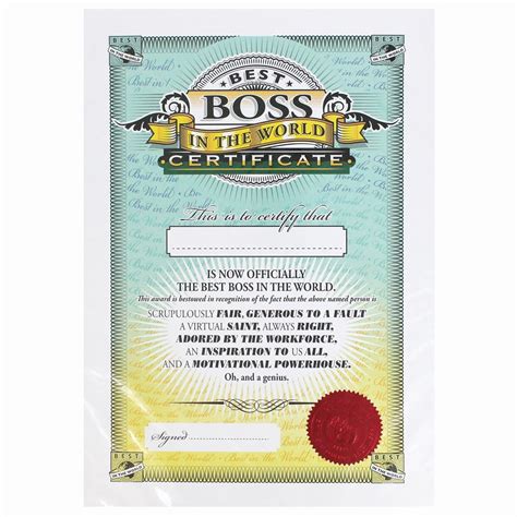 Worlds Best Boss Certificate Templates