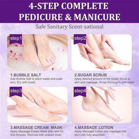 Spa Pedicure Kit 4 In 1 Foot Care Set For Home Treatment Lavender