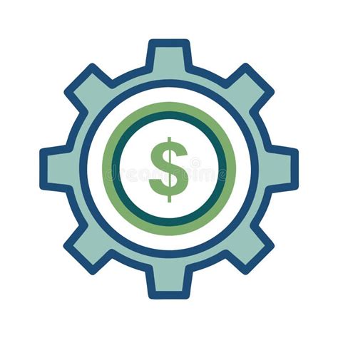 Financial Engineering Dollar Symbol Inside Cogwheel Illustrating